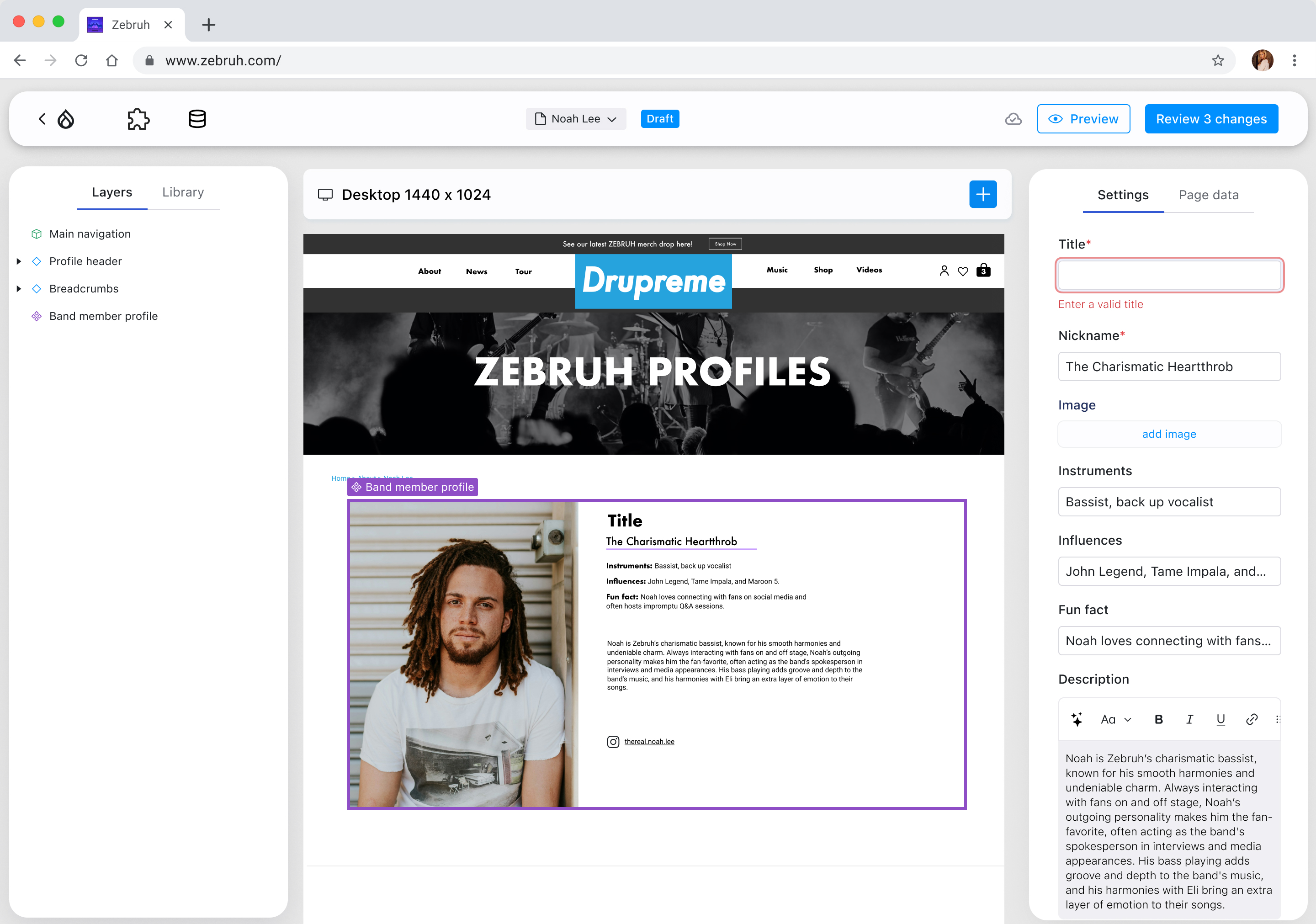 Display validation errors in page data form [#3500385] | Drupal.org
